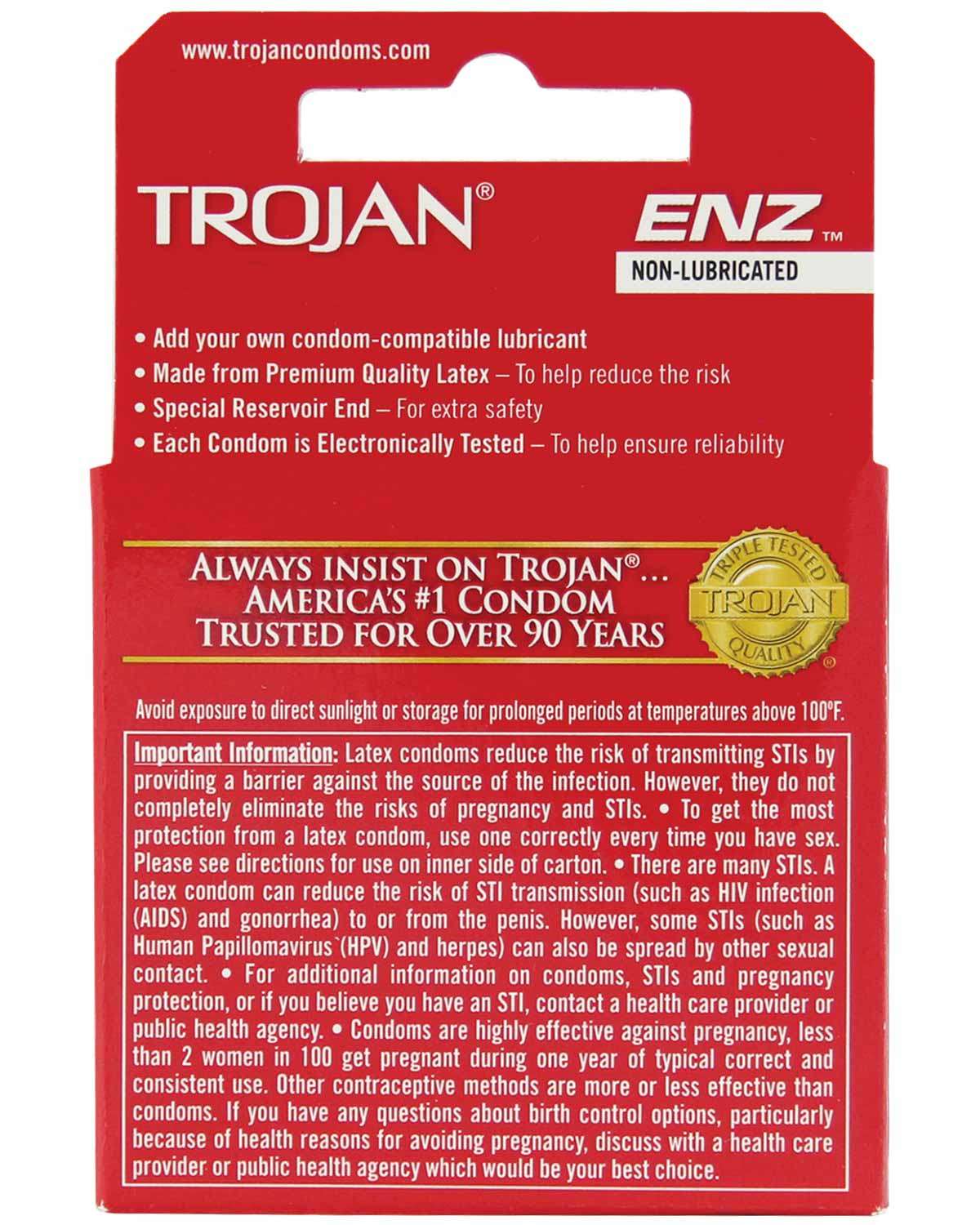 Trojan ENZ Non-Lubricated Classic Design Latex Condoms | Naughty Kinky Trojan ENZ Non-Lubricated Classic Design Latex Condoms | Naughty Kinky
